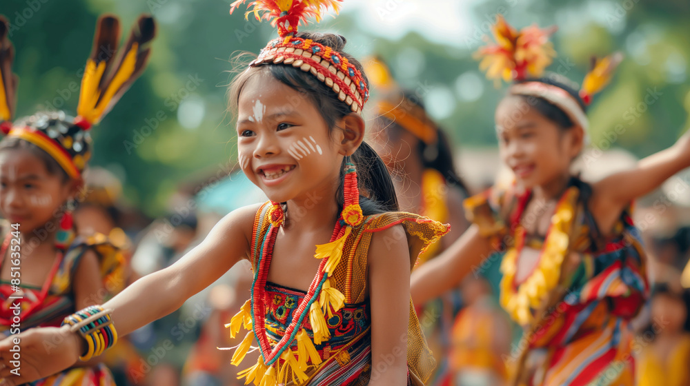 Girls performing a ceremonial dance at a cultural event, ceremonial ...