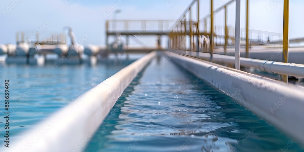 Middle Eastern desalination plant for seawater purification in arid ...