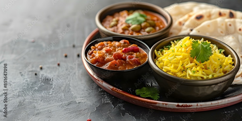 A diverse mini meal combo with Rajma Masala roti dal jeera rice ...