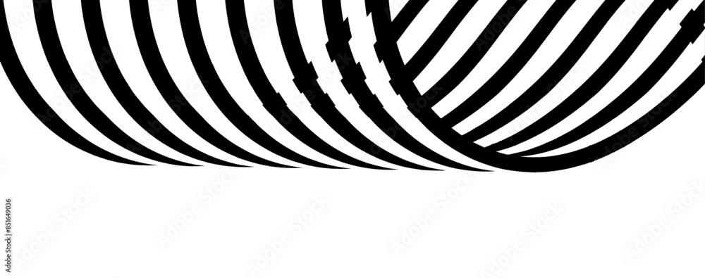 Optical illusion background. Black and white abstract distorted wavy ...