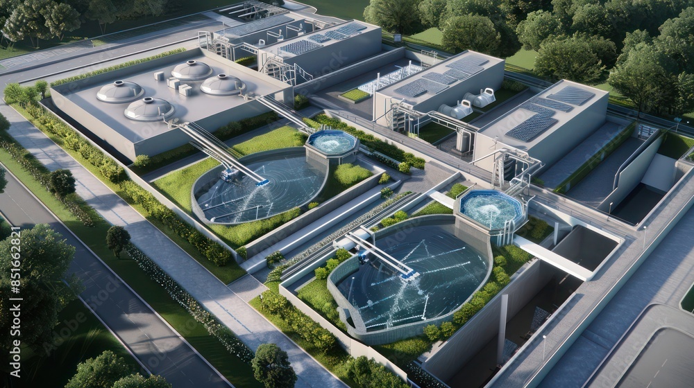 Technical schematics of a next-generation desalination plant with ...