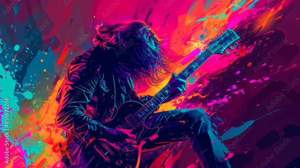 Rock music background. Rock poster. Background for music festival or ...