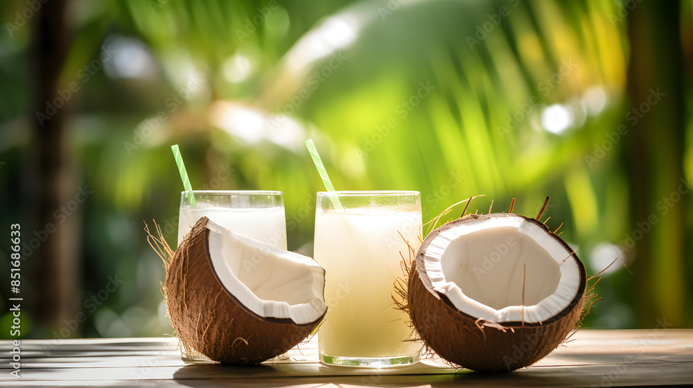 coconut juice drink food afternoon tea photography poster background ...