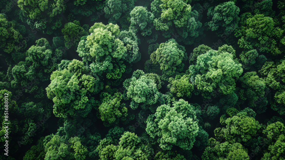 Aerial top view green forest with earth, Green planet in your hands ...
