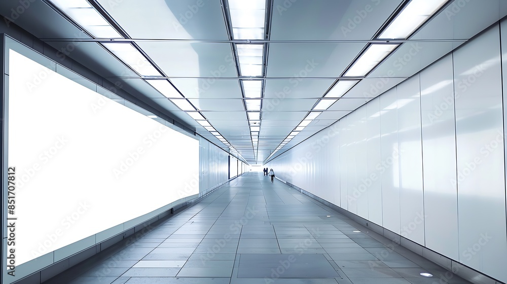 Horizontal long mock up of blank advertising billboard poster template ...