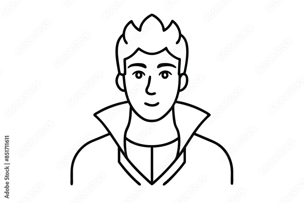 Prince line art vector illustration Stock Vector | Adobe Stock