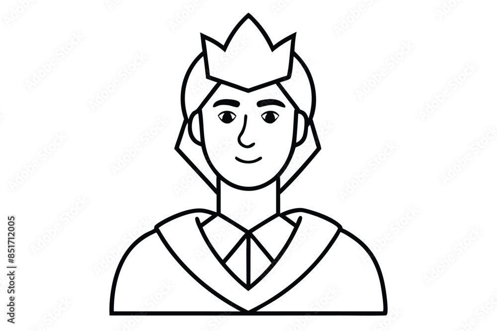 Prince line art vector illustration Stock Vector | Adobe Stock