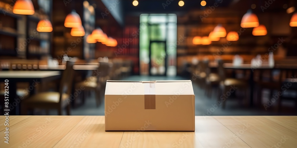 Floor with designated food delivery dispatch area showing packaging and ...