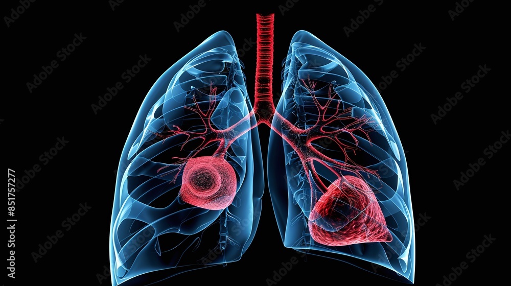 Diseases of the lungs in the picture lung cancer concept realistic ...