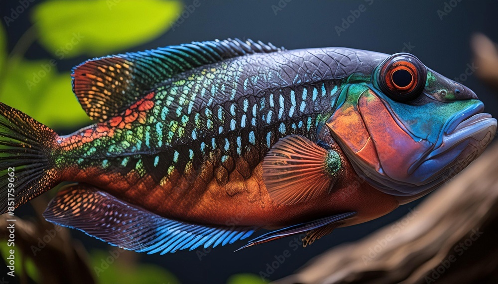 AI-generated image of vibrant and colorful tropical fish species ...