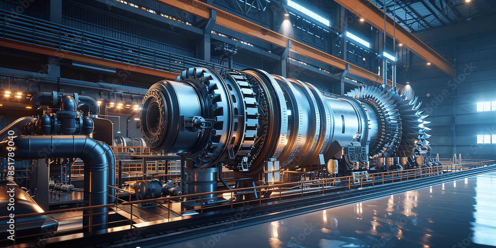 An industrial gas turbine power plant designed for efficient electrical ...