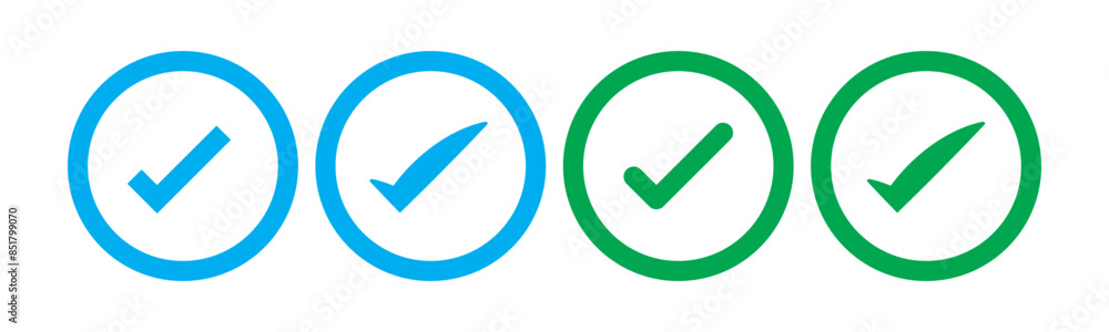 Check vector icon set. checkmark vector icon. accept, verify or done check mark sign. right ...