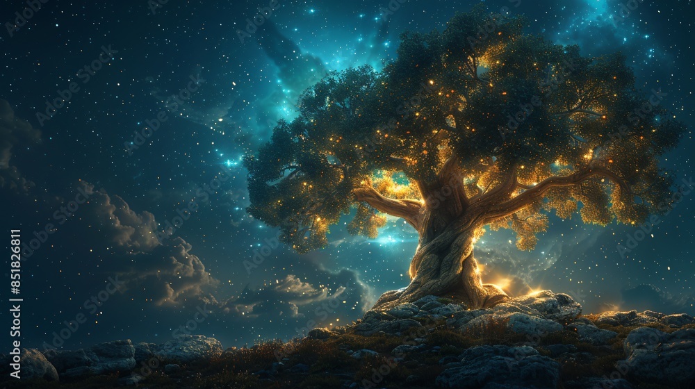 World Tree of Connection - Mythical Tree Symbolizing Interconnectedness ...