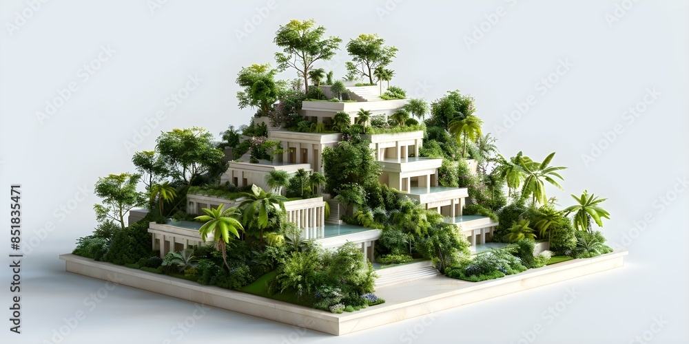 Creating a 3D Model of the Hanging Gardens of Babylon. Concept ...