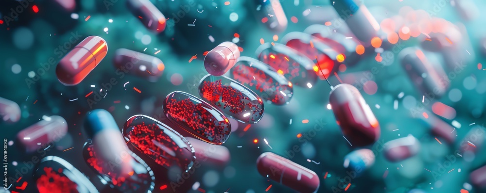 Genetic profiles analysis for pharmacogenomics, top view, showcasing ...