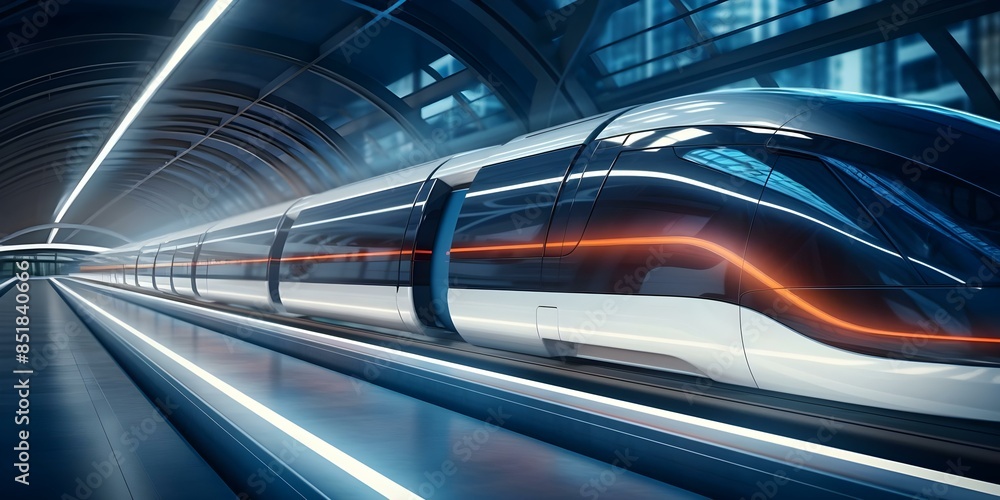 Underground hyperloop tunnel network with magnetic levitation tech for frictionless travel ...