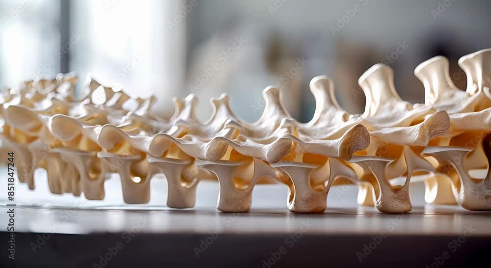 Model of the human spine showing various bone and vertebrae defects ...