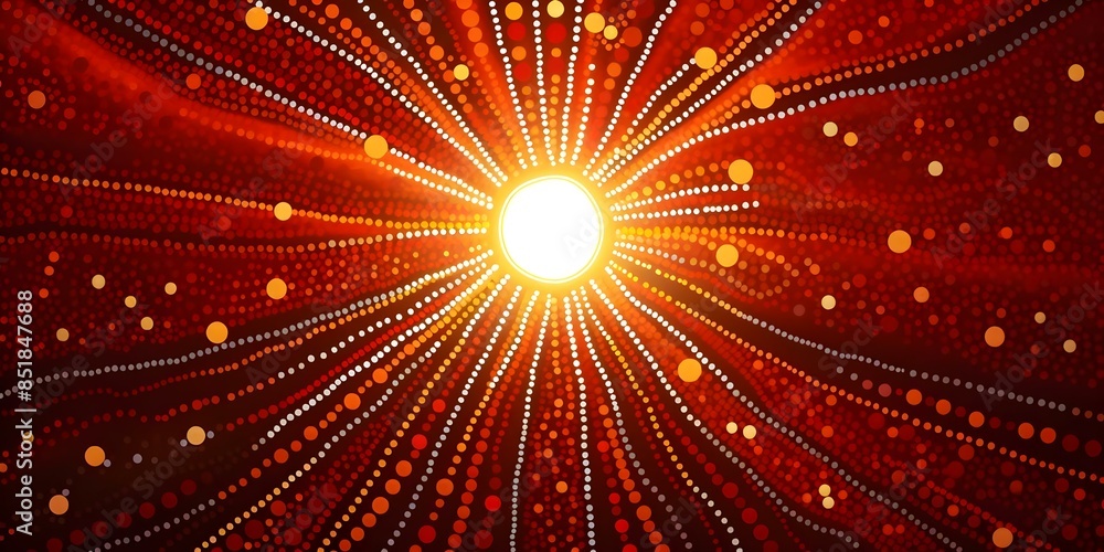 Sun represented through Indigenous Australian Aboriginal dot painting ...