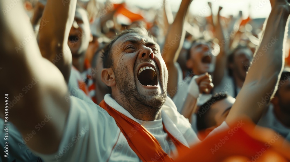 The joyous reaction of fans after a goal in the UEFA European Football ...