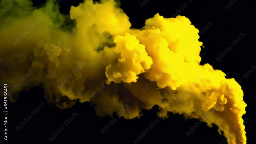 Energetic yellow smoke explosion against a dark backdrop, symbolizing ...