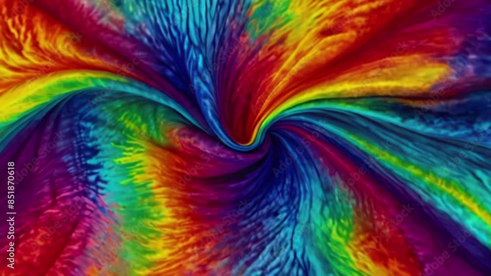 Animated swirl tie dye colourful background waving. Liquid holographic ...
