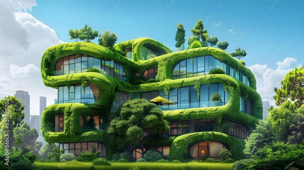 beautiful huge green building. modern architecture, architecture and ...