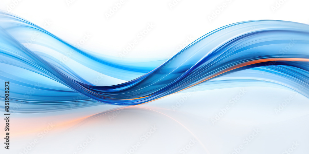 Abstract transparent and blue lines on white background, banner design ...