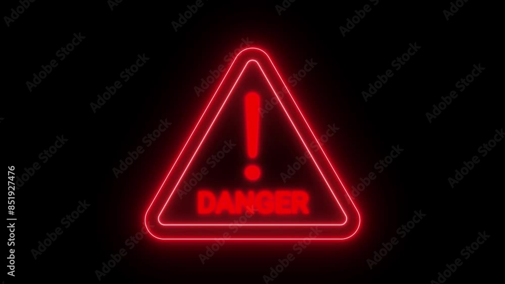 danger sign error danger triangle neon animated icon danger sign ...