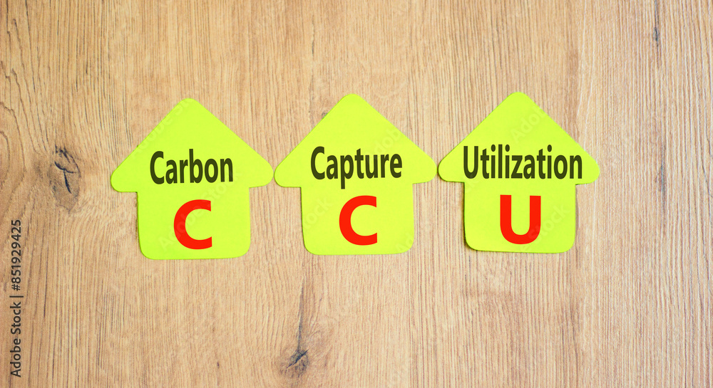 CCU Carbon capture utilization symbol. Concept words CCU Carbon capture ...
