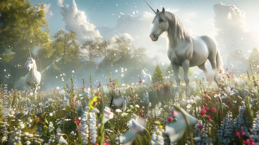 The Importance of Conserving Grasslands: Unicorns in a Magical Meadow. Concept Biodiversity ...