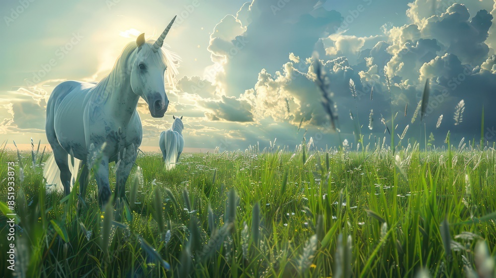 The Importance of Conserving Grasslands: Unicorns in a Magical Meadow. Concept Biodiversity ...