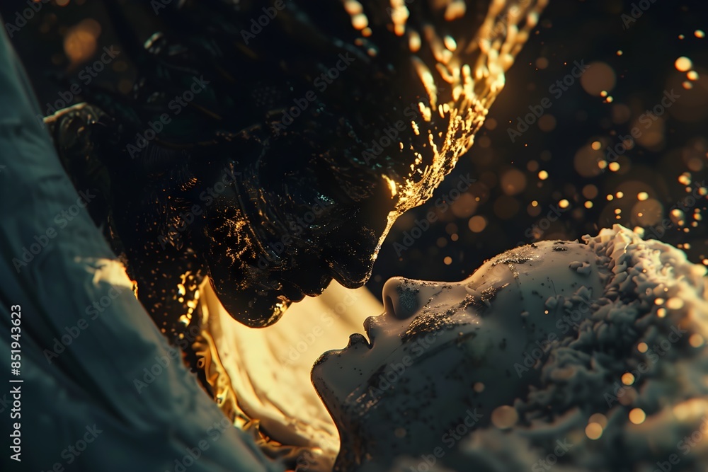 photo of a female fitness model with a very muscular bodybuilder ...