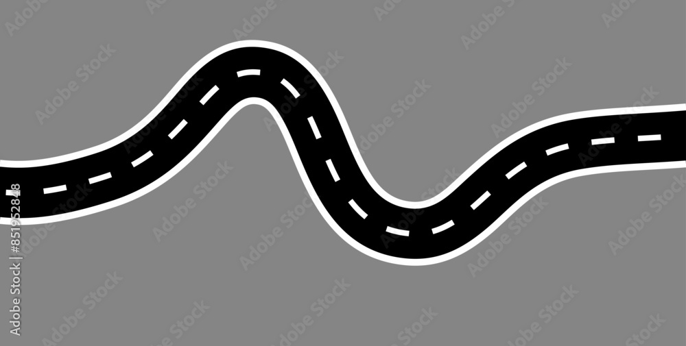 Horizontal asphalt road from template. Top view - vector illustration ...