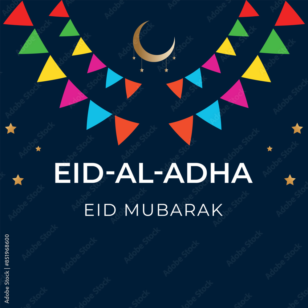 Eid-al-adha logo illustration, Eid Al Aha Mubarak gold greeting design ...