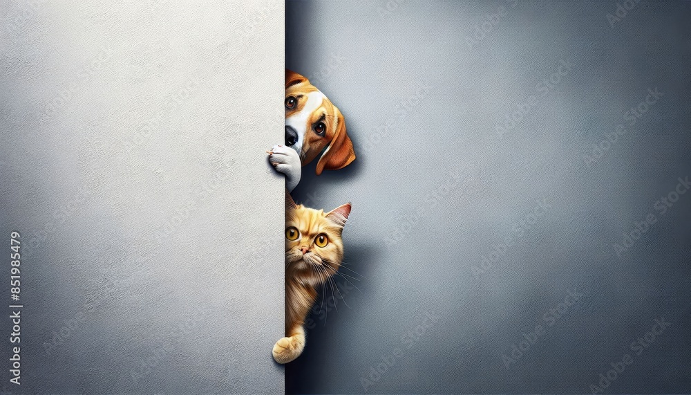 Curious Pets Peeking Behind Wall - A photo playing on peekaboo with a ...