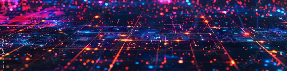 Nanotechnology, an abstract geometric background with holographic ...