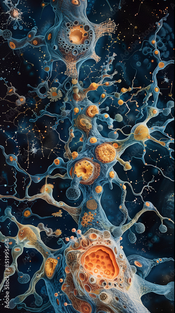 Cross-sectional view of sensory cells in the skin, highlighting the ...