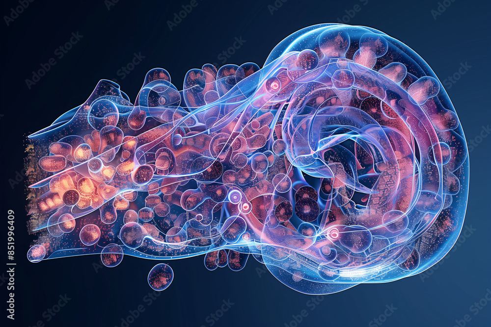 Diagram of the auditory sensory cells in the cochlea, illustrating ...