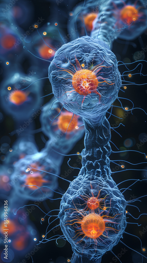 Electron microscope image of mechanoreceptor sensory cells, emphasizing ...