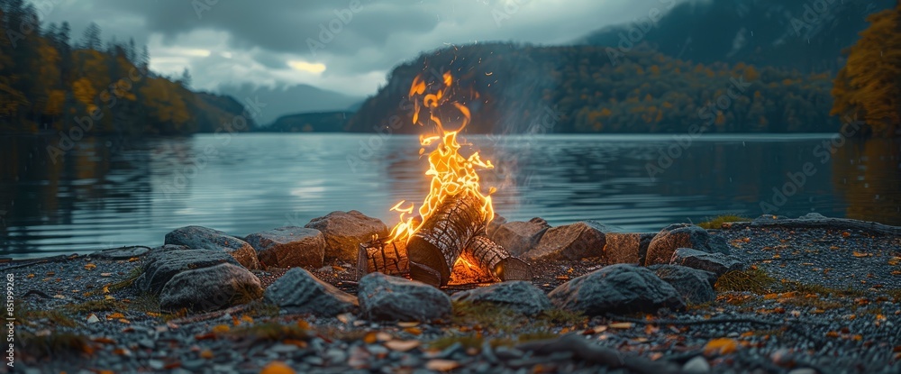 A Blend Of Different Types Of Campfire Setups In Various Outdoor ...