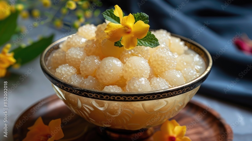 Sweetened Tapioca Pearl Dessert A Delightful Vrat Upvas Offering Stock ...