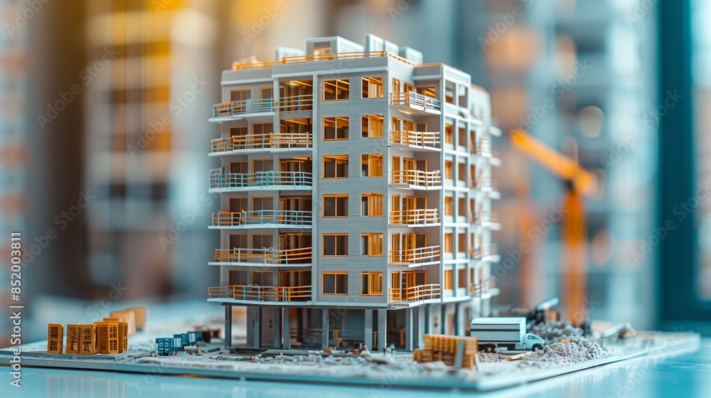 Steel skeleton of a high rise building rising up. New office building ...