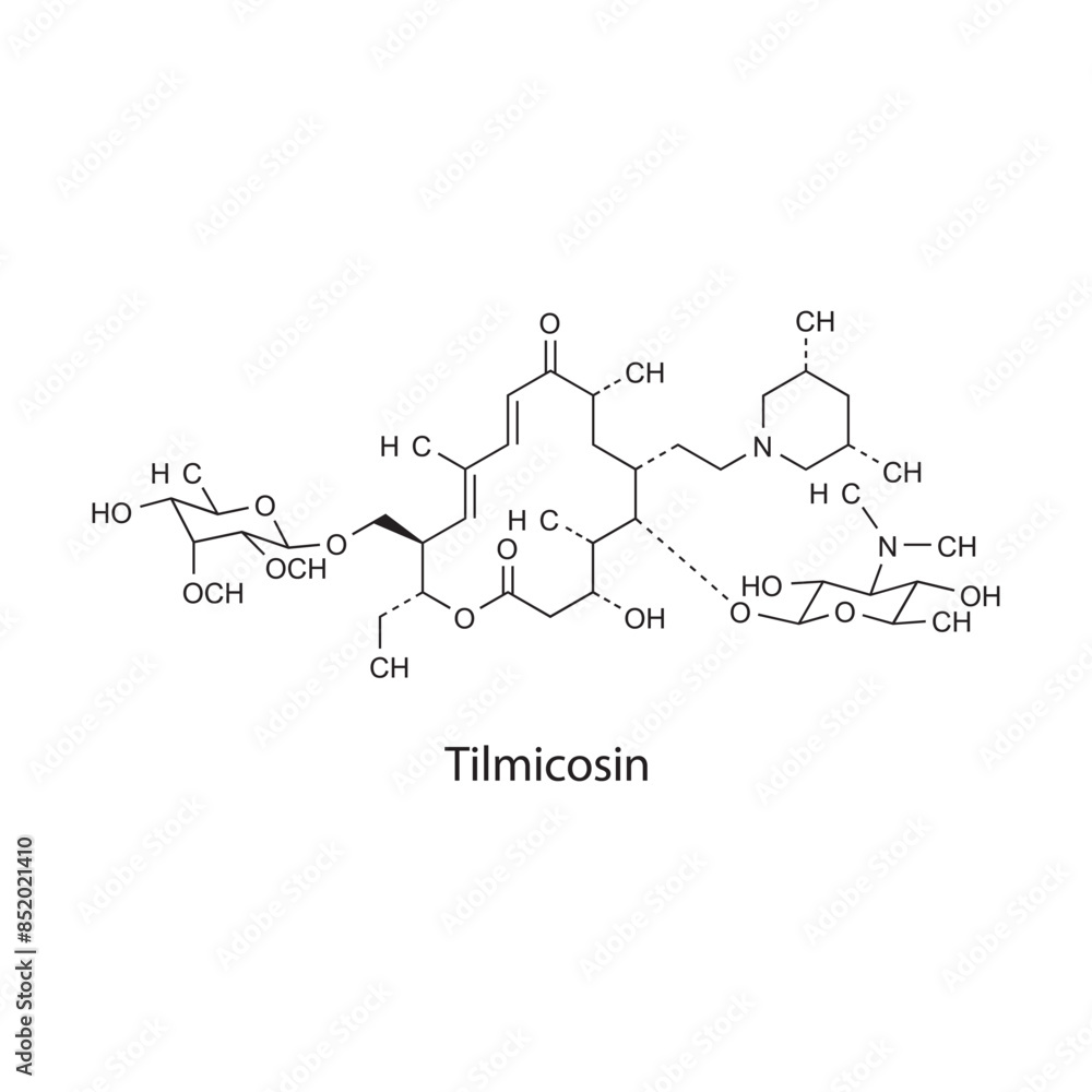 Pilocarpine flat skeletal molecular structure Muscarinic acetylcholine ...