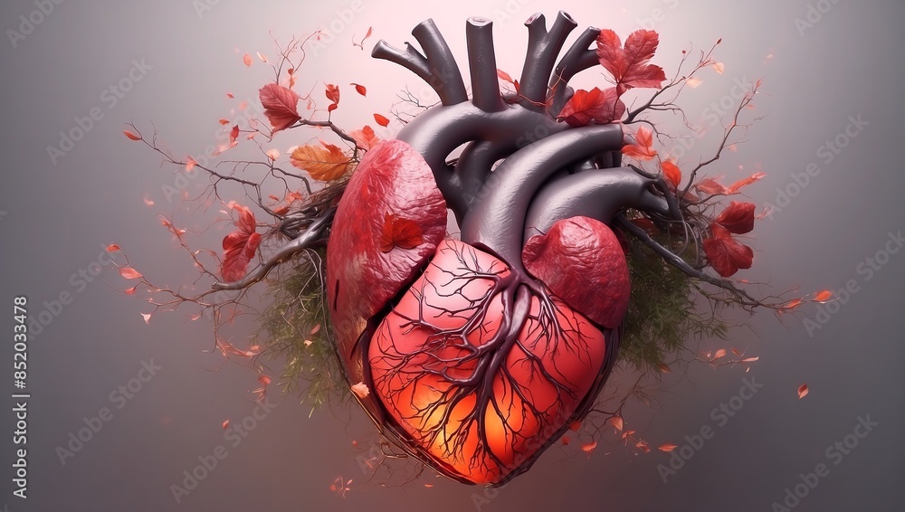 Human heart health concept as a symbol for growing a body organ and the ...