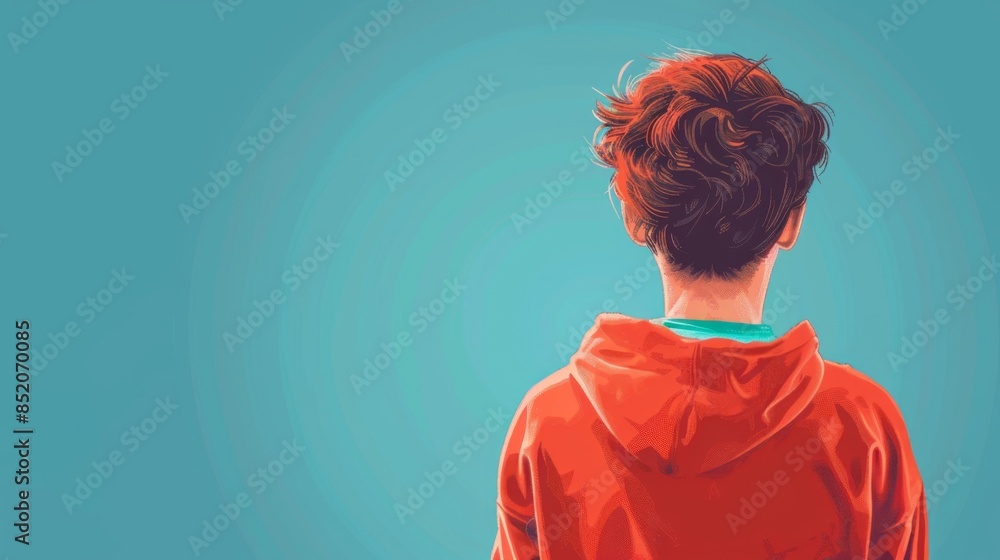 Horizontal banner. World ADHD Awareness Day. Silhouette of a teenager ...