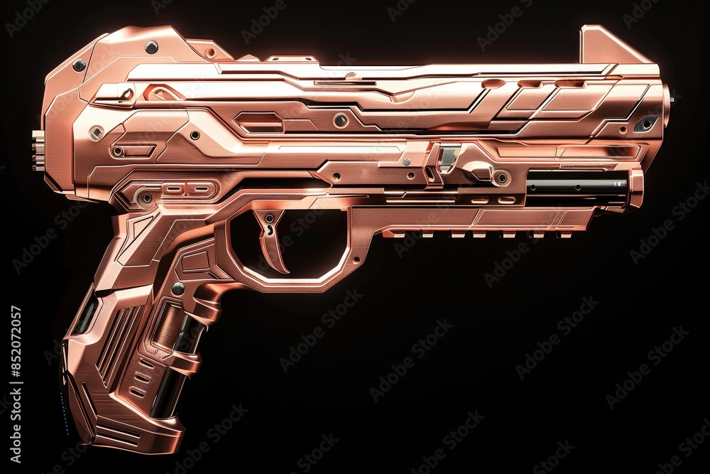Futuristic Firearm Concept Art, Digital Laser Gun Design, Plasma Pistol ...