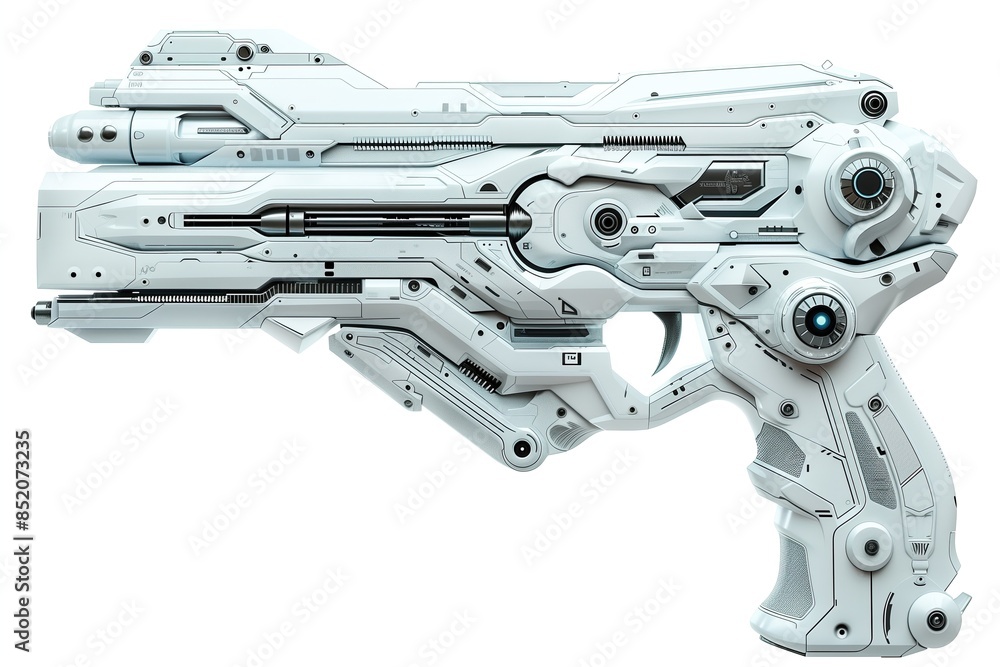 Futuristic Firearm Concept Art, Digital Laser Gun Design, Plasma Pistol ...