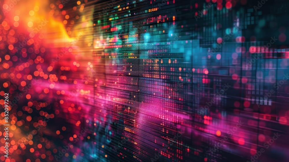 Background abstract matrix glitch effect technology digital paint ...