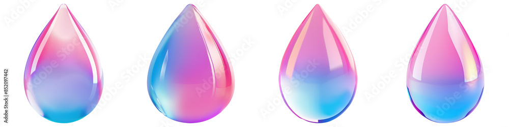 Set of Rounded Teardrop isolated on transparent png background ...