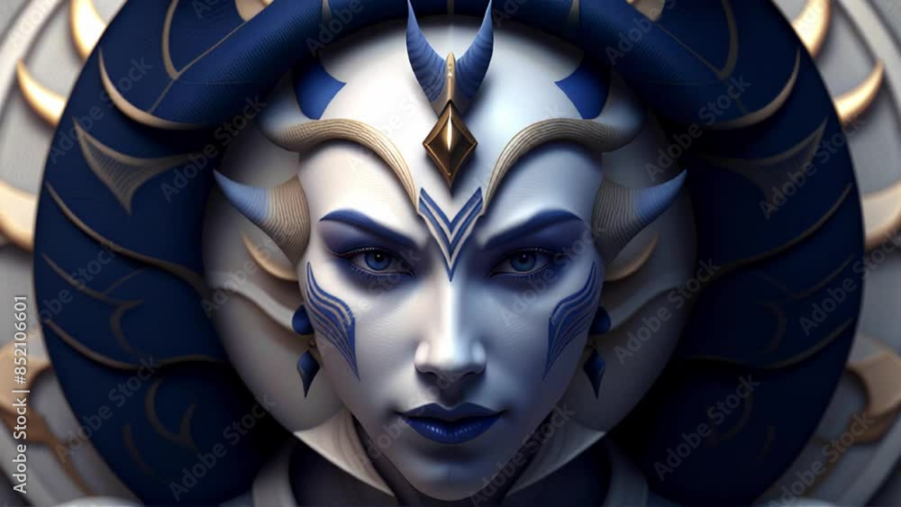 3d animation of an alien warrior from movie and game. Seamless loop of ...